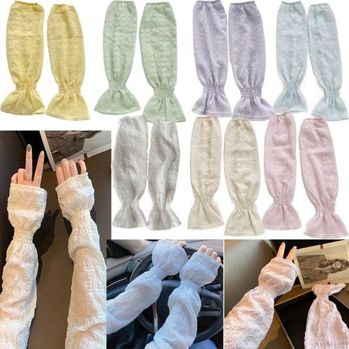 Thin Arm Sleeves Sun Protection Arm Guard Sunscreen Gloves Women Ladies ...