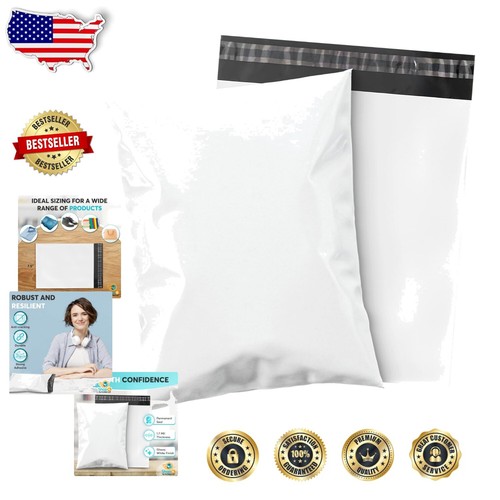 Versatile Waterproof Poly Mailers 1.7 Mil - 1000 Pack for Clothes ...
