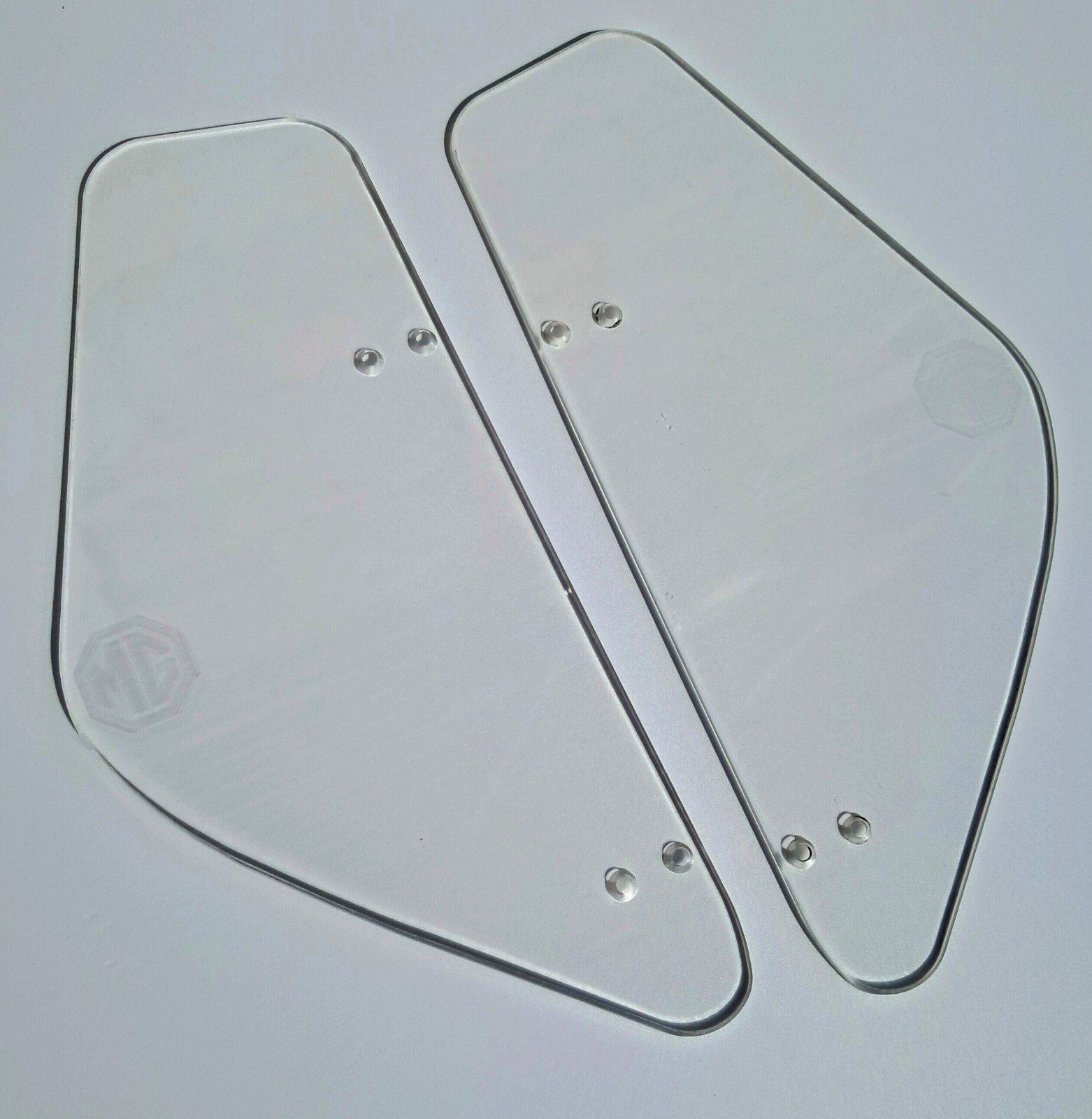 MG MGA 1955-1962 REPLACEMENT WIND WING SET *CLEAR WITH ENGRAVED MG LOGO ...