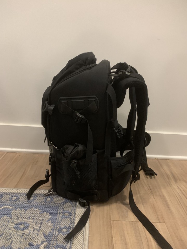 Evecase Backpack Style Black Camera Bag Backpack Luggage Outdoor ...