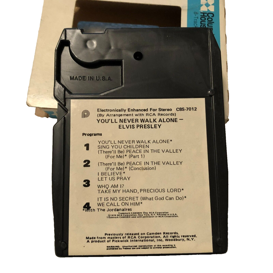 Elvis Presley - You'll Never Walk Alone 1979- 8 Track Tape "Peace in ...