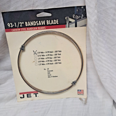 POWERTEC Band Saw Blade 93-1/2" x1/8" x14 TPI x0.025 High Carbon Steel ...