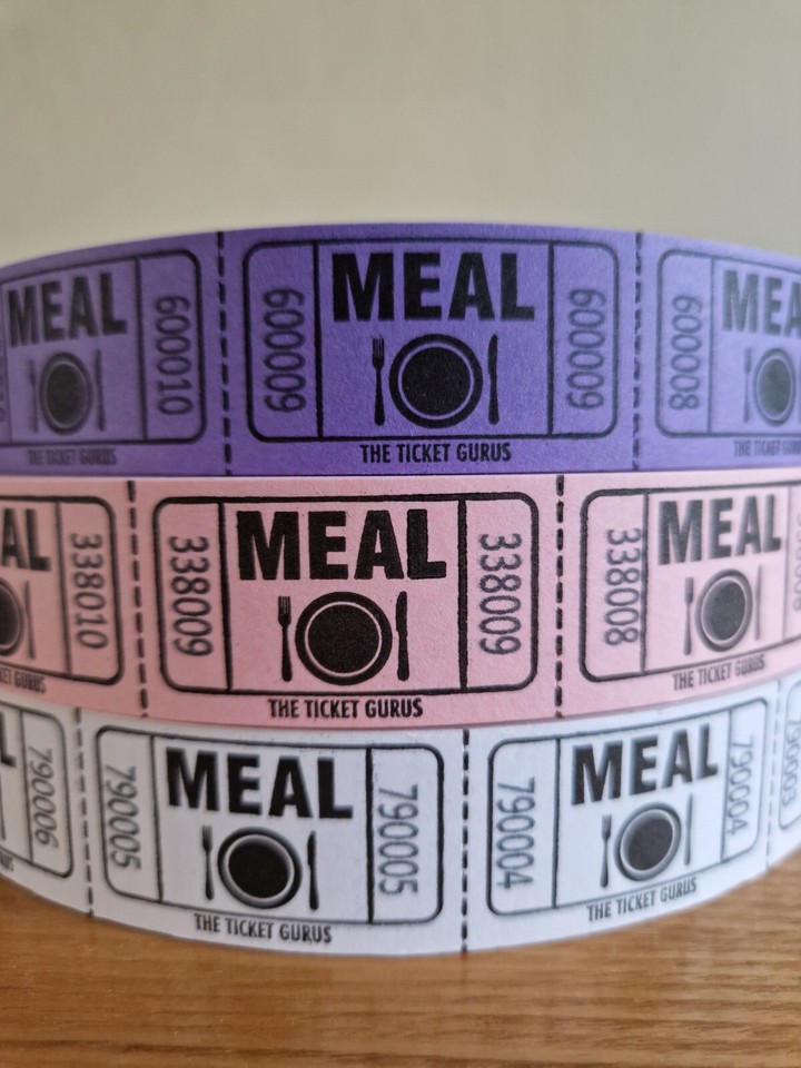 Meal Tokens Voucher Party Event Celebration Dinner Food Craft Concert ...