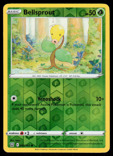 Bellsprout 001/163 Reverse Holo 2021 Pokemon Battle Styles NM | eBay