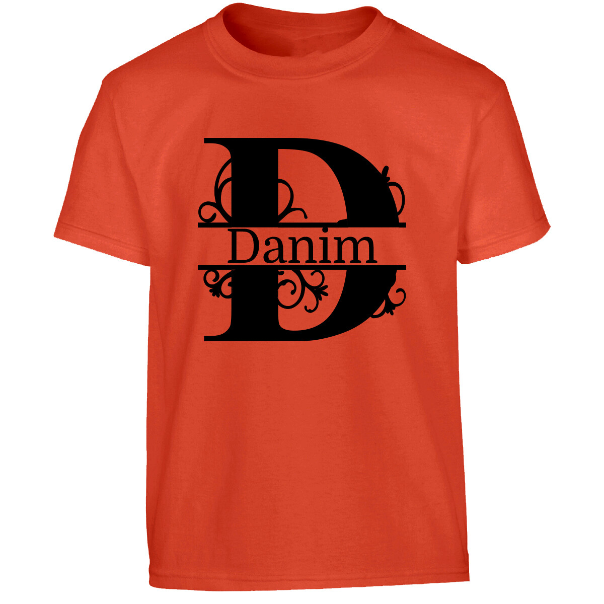 Personalised Initial Monogram Kids T-Shirt Boy's Girls Children's Tee ...