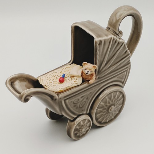 Vtg Park Rose Bridlington Pitcher Creamer Baby Buggy Pram Teddy Bear ...