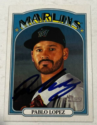 PABLO LOPEZ SIGNED 2021 TOPPS HERITAGE BASEBALL CARD AUTO | eBay