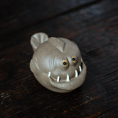 Yixing Purple Clay Puffer Fish Teapet Tea Animals shark Buck teeth Fish ...