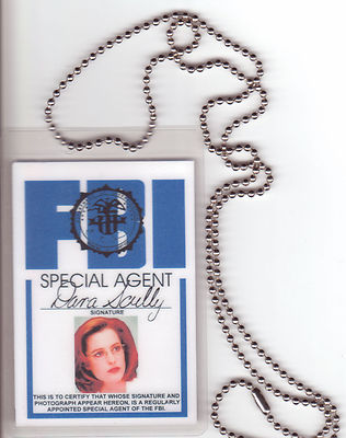 Dana Scully Xfiles X-Files BADGE ID card Identification Halloween ...