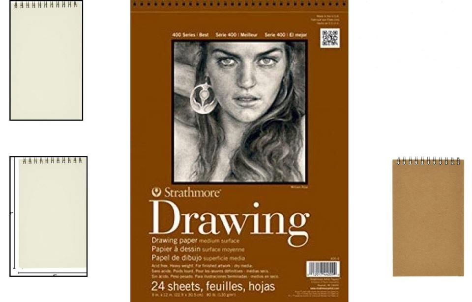24 Sheet 400 Series Drawing Pad - 4x6 Acid-Free Cream Paper for Artists ...