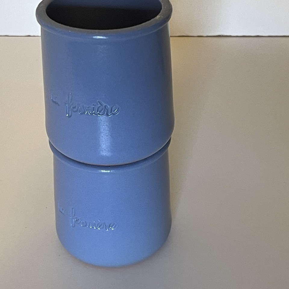 La Fermiere French Periwinkle Terra Cotta Glazed Yogurt Plant Pot ...