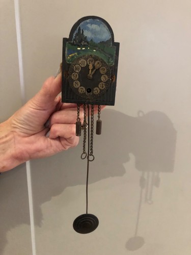 Vintage German Animated Pendulette Miniature Wall Novelty Clock 1900's ...