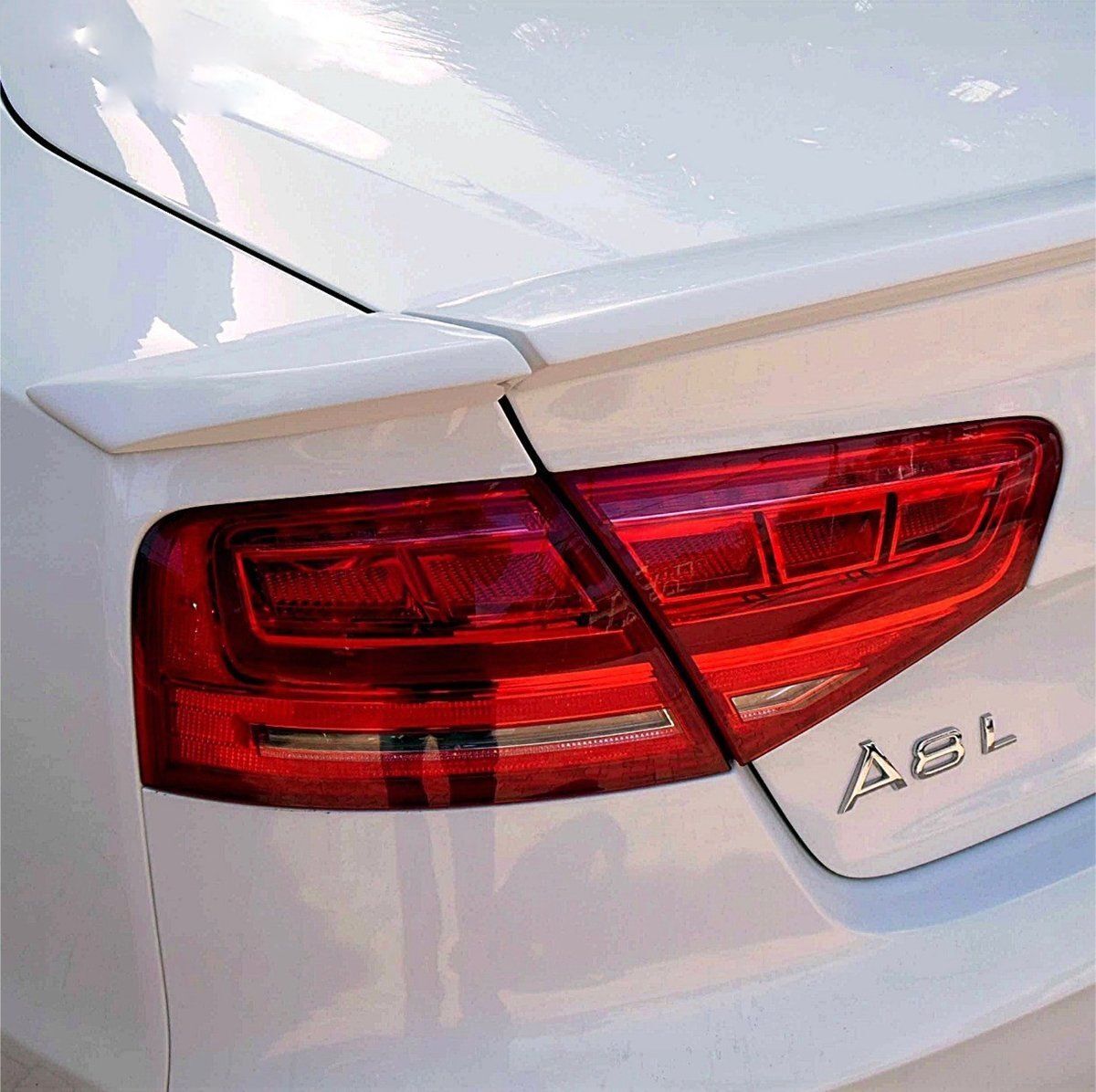 Rear Trunk lid Spoiler lip/ Boot cover trim A Style for Audi A8 S8 D4 ...