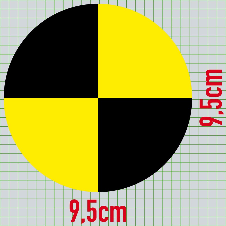 20 Sticker 10cm Yellow Crosshair Crashtest Dummy Characters Symbol ...