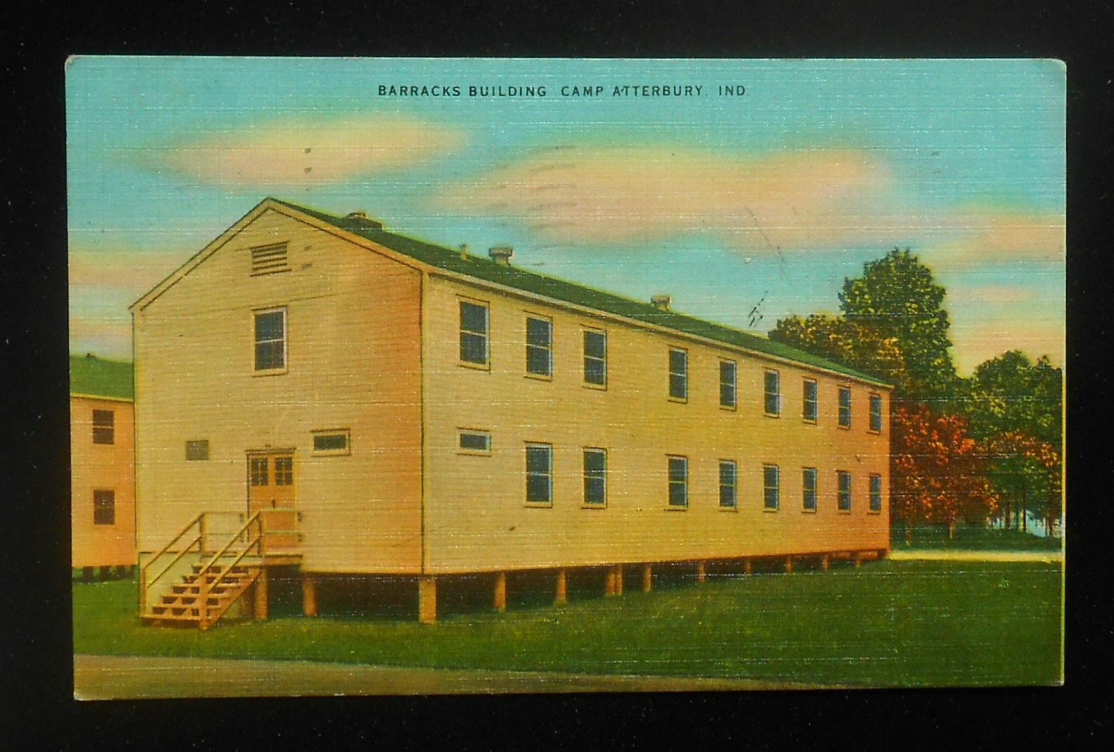 1943 Barracks Bldg. Camp Atterbury Army Military Training Base WW2 ...