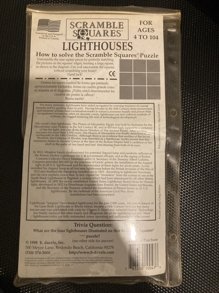 Scramble Squares “Lighthouses” Puzzle Vintage 1998 Ages 4-104 | eBay