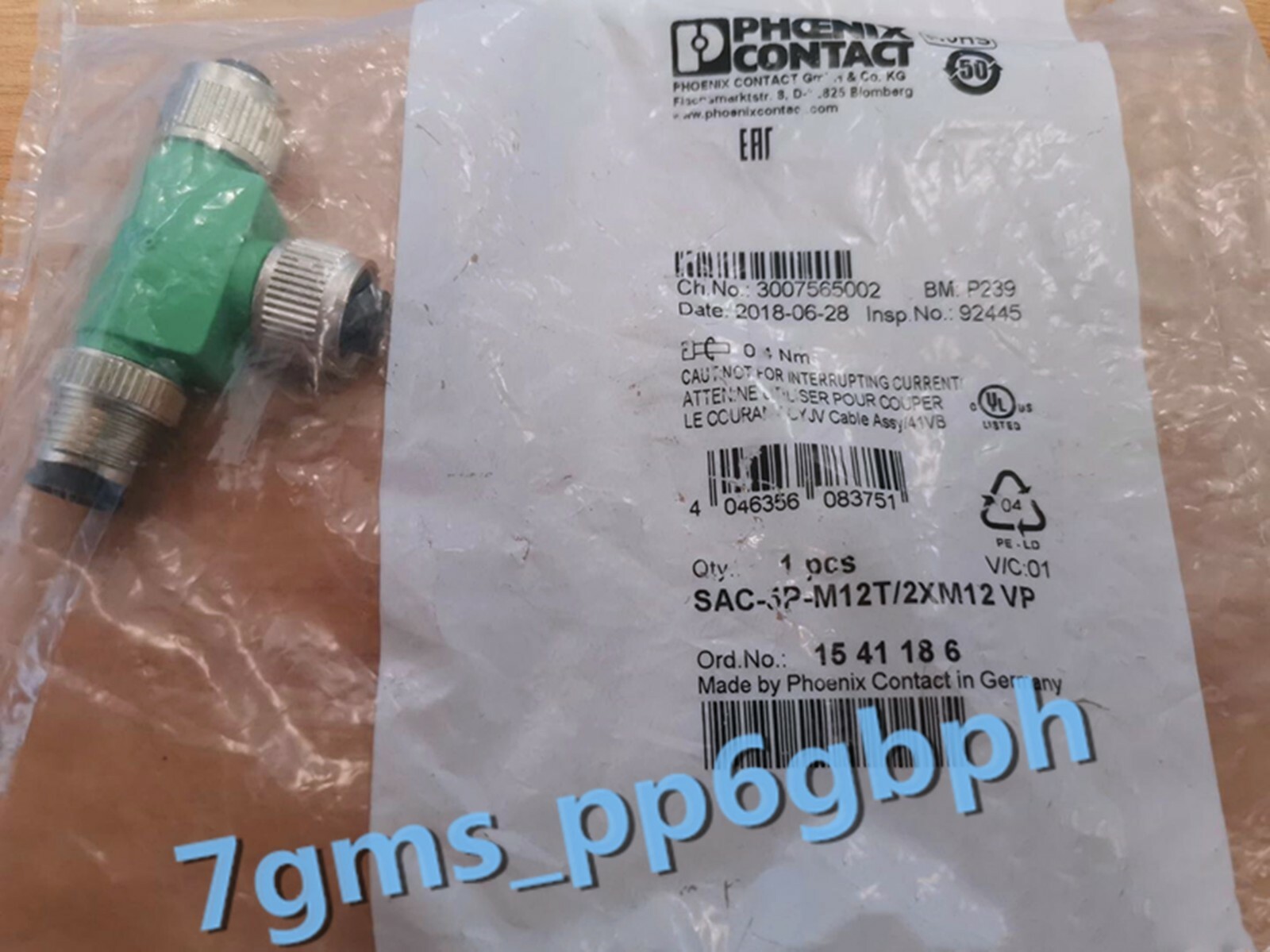 1 PCS NEW IN BOX Phoenix three-way connector SAC-5P-M12T/2XM12 VP ...