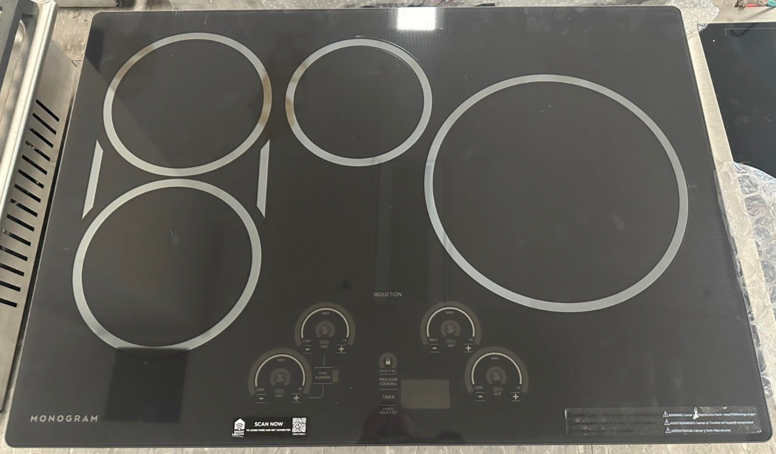 Monogram 30" Black 4 Cooking Zone Smart Induction Cooktop - ZHU30RDPBB ...