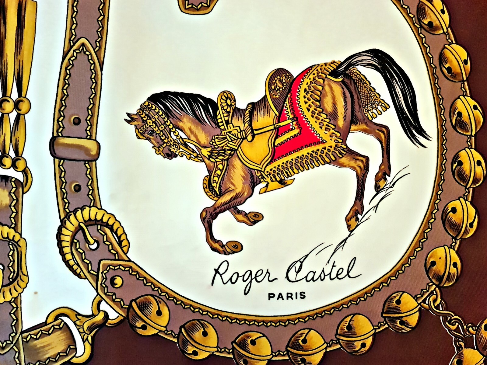 VINTAGE AUTHENTIC ROGER CASTEL PARIS EQUESTRIAN ART HORSE SILK 31 ...