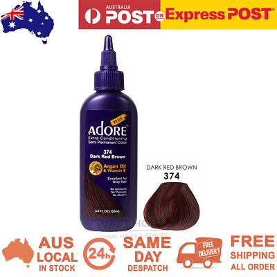 Adore Plus Semi Permanent Hair Color Extra Conditioning 374 Dark Red ...