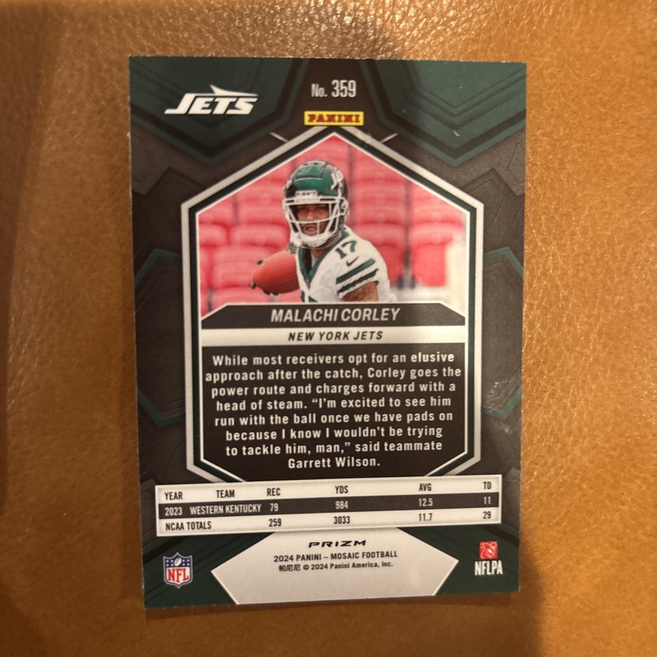 2024 Panini Mosaic Malachi Corley Yellow Reactive Mosaic Prizm Rookie ...