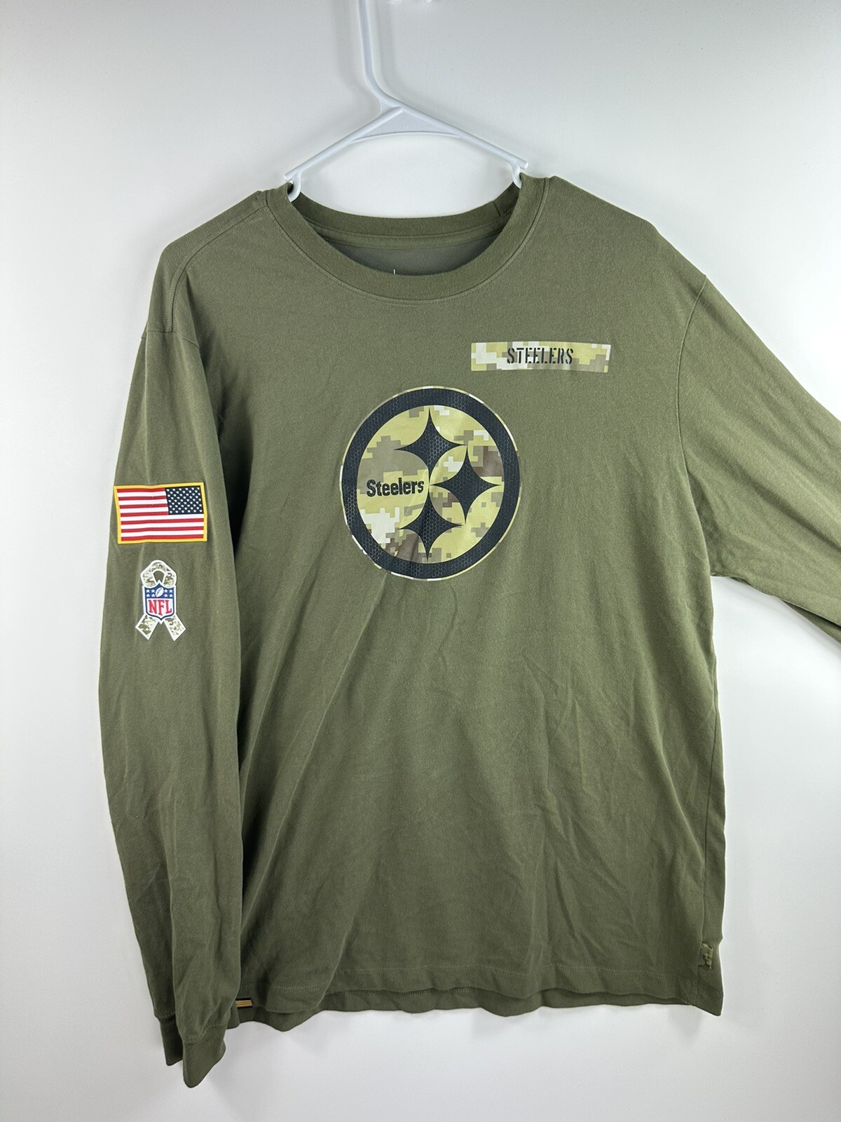 Nike NFL On-Field Pittsburgh Steelers Military Salute T-Shirt Dri-Fit ...