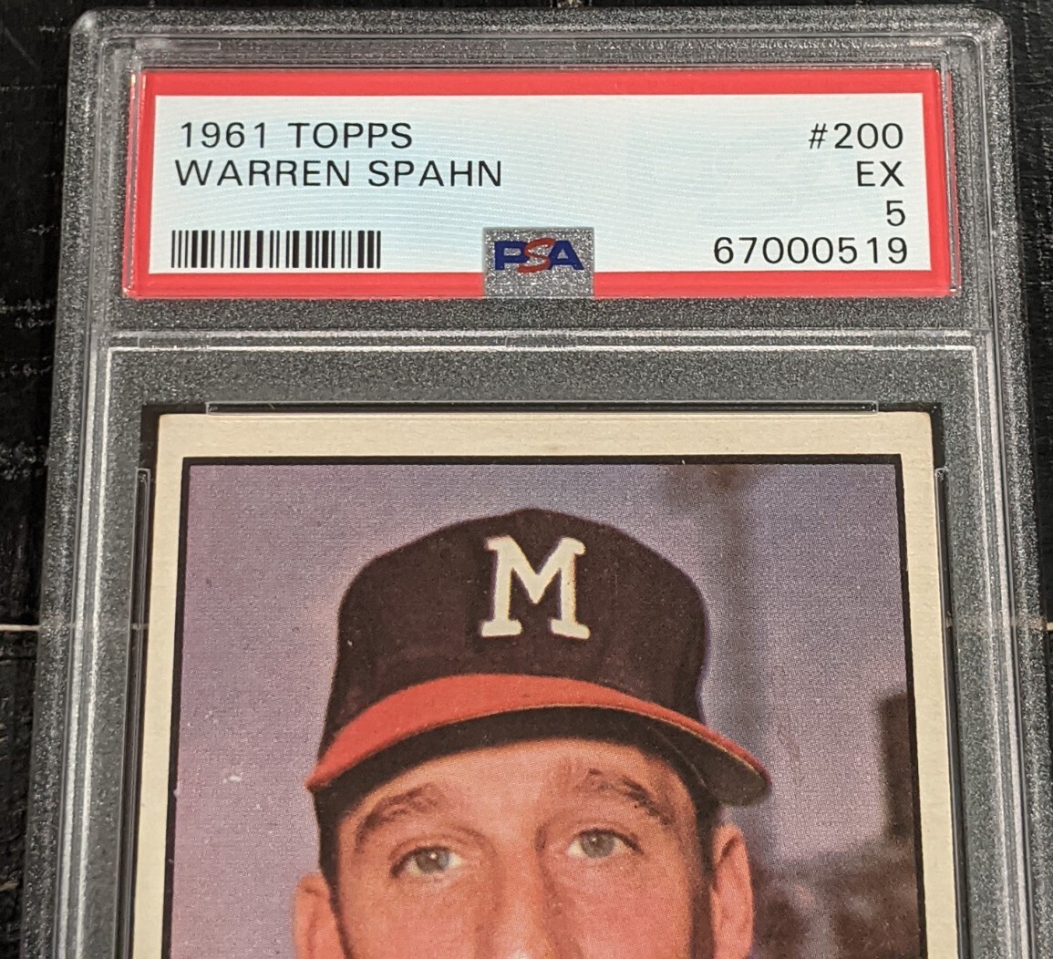 1961 Topps Warren Spahn PSA 5 EX #200 BOLD COLORS Original Vintage Braves | eBay