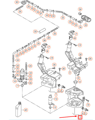 NEW VW PASSAT B7 WINDSCREEN WASHER TANK RESERVOIR LOWER 3AA955453J ...
