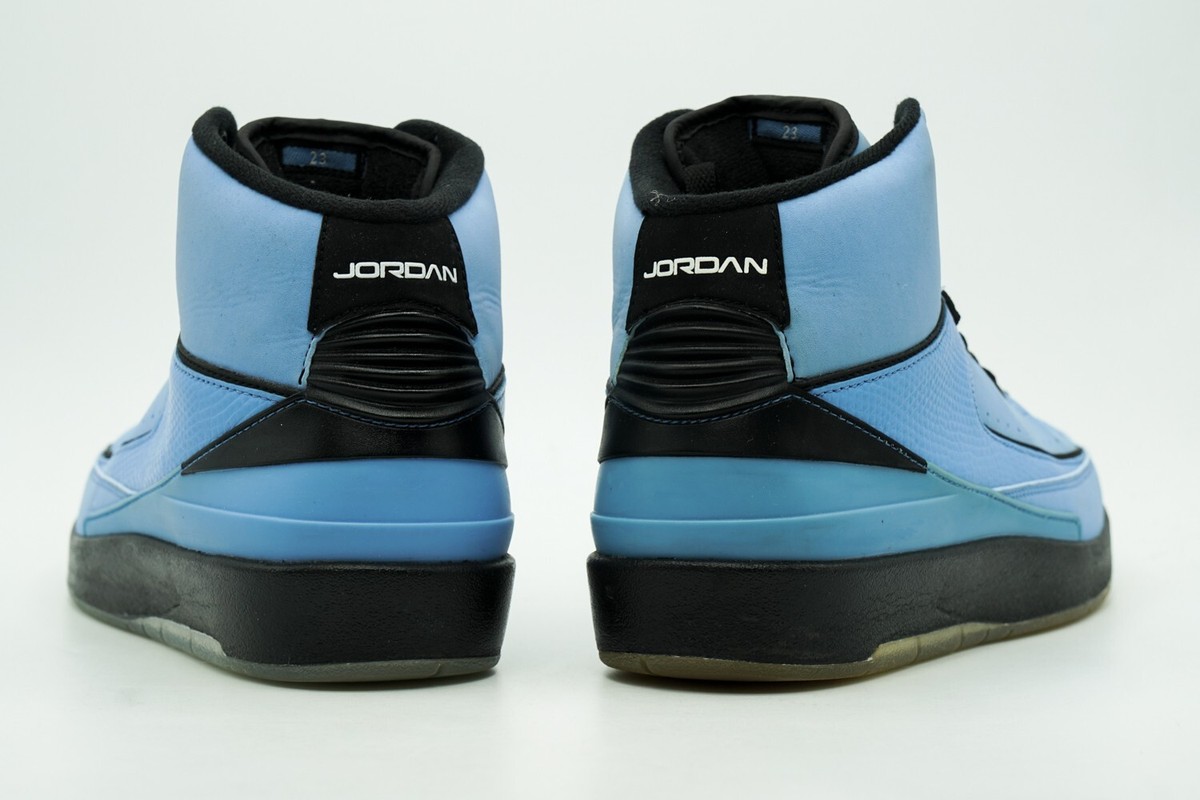 AIR JORDAN 2 II RETRO QF USED SIZE 9.5 UNIVERSITY BLUE BLACK AIR JORDAN 2 II RETRO QF USED SIZE 9.5 UNIVERSITY BLUE BLACK