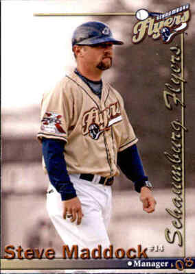 2008 Schaumburg Flyers Team Issue #14 Steve Maddock Arlington Texas TX ...
