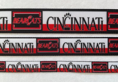Cincinnati Bearcats Grosgrain ribbon 3/8" 5/8" 7/8" Bear cats | eBay