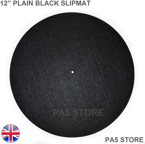 12" Plain Black Turntable Slip Mat fits Sony Technics Vestax Stanton ...