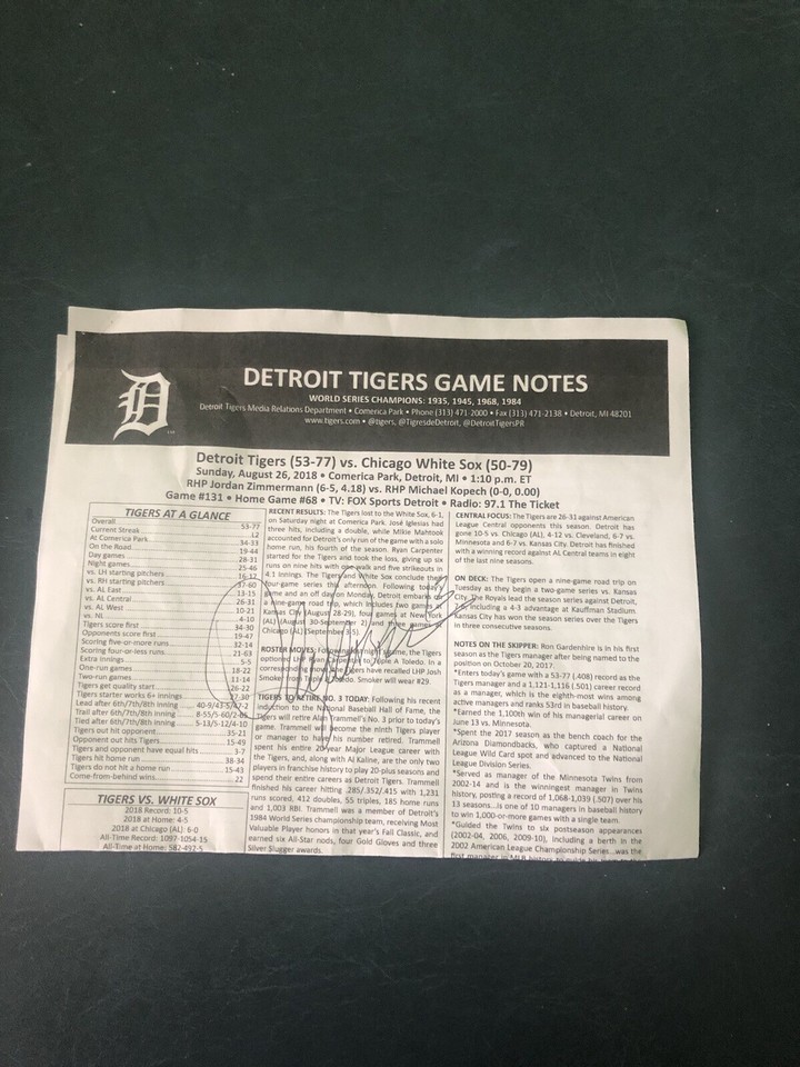 Alan Trammell Replica Road Jersey. SGA, Tiger’s Number Retirement ...