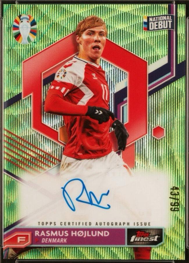 2023 Topps Finest Road to UEFA Euro 2024 - Autographs Rasmus Hojlund # ...