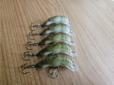 (5) Rebel Wee Crawfish 2" Shallow Floater Crankbaits, Lot of 5 Fishing ...