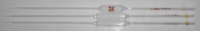 SET 3 Pyrex #7100 & Kimax 20mL Glass Bulb Volumetric Pipettes Class A ...
