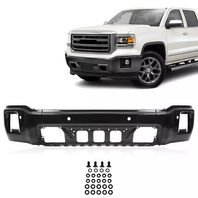 For GMC Sierra 1500 2014-2015 Black Front Bumper Face Bar W/ Sensor ...