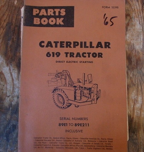 CAT Caterpillar 619 Tractor Scraper Parts Manual Book Catalog spare pan ...