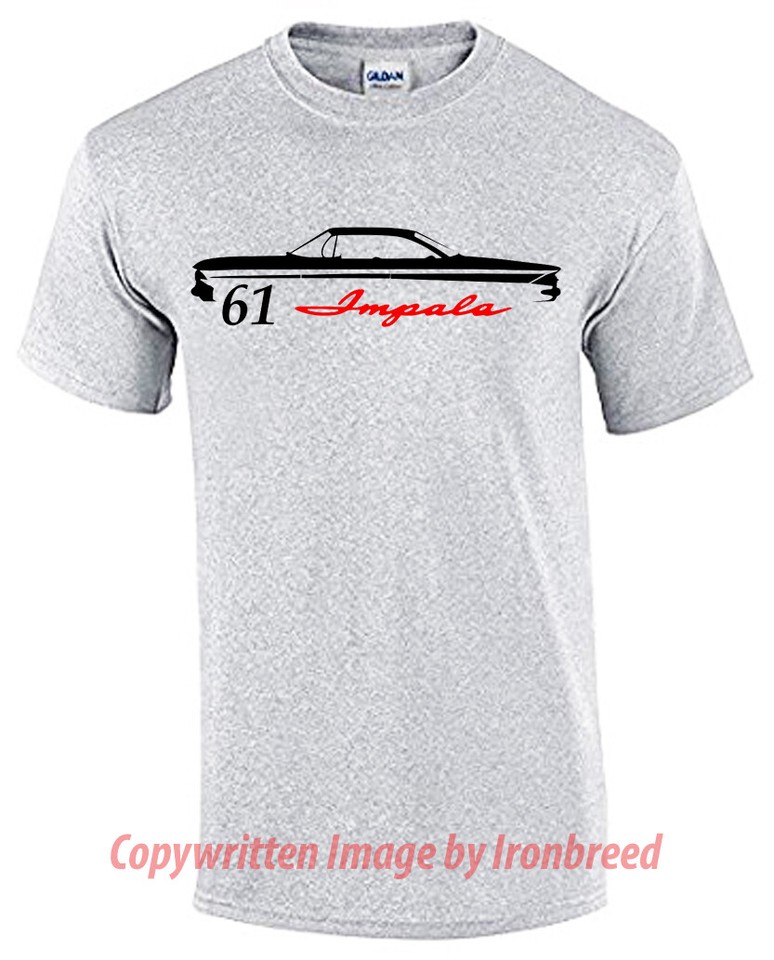 1961 61 Chevy Impala T-Shirt Classic Muscle Car Emblem with Side ...