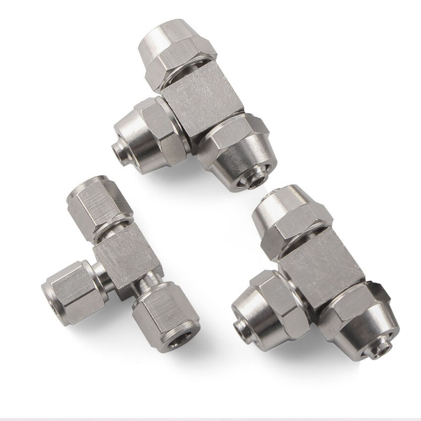 Qucik Connector Hose Tee Brass Pneumatic Air Pipe Coupler Fitting Quick ...
