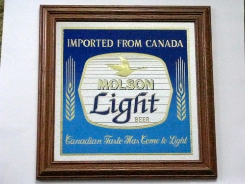 MOLSON LIGHT BEER MIRROR SIGN PROMO ADVERTISING MOLSON CANADIAN BEER ...