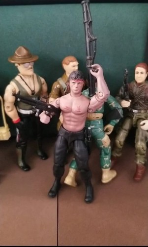 GI Joe O Ring Style Custom Rambo figure & Sgt Slaughter 1986 Hasbro lot ...