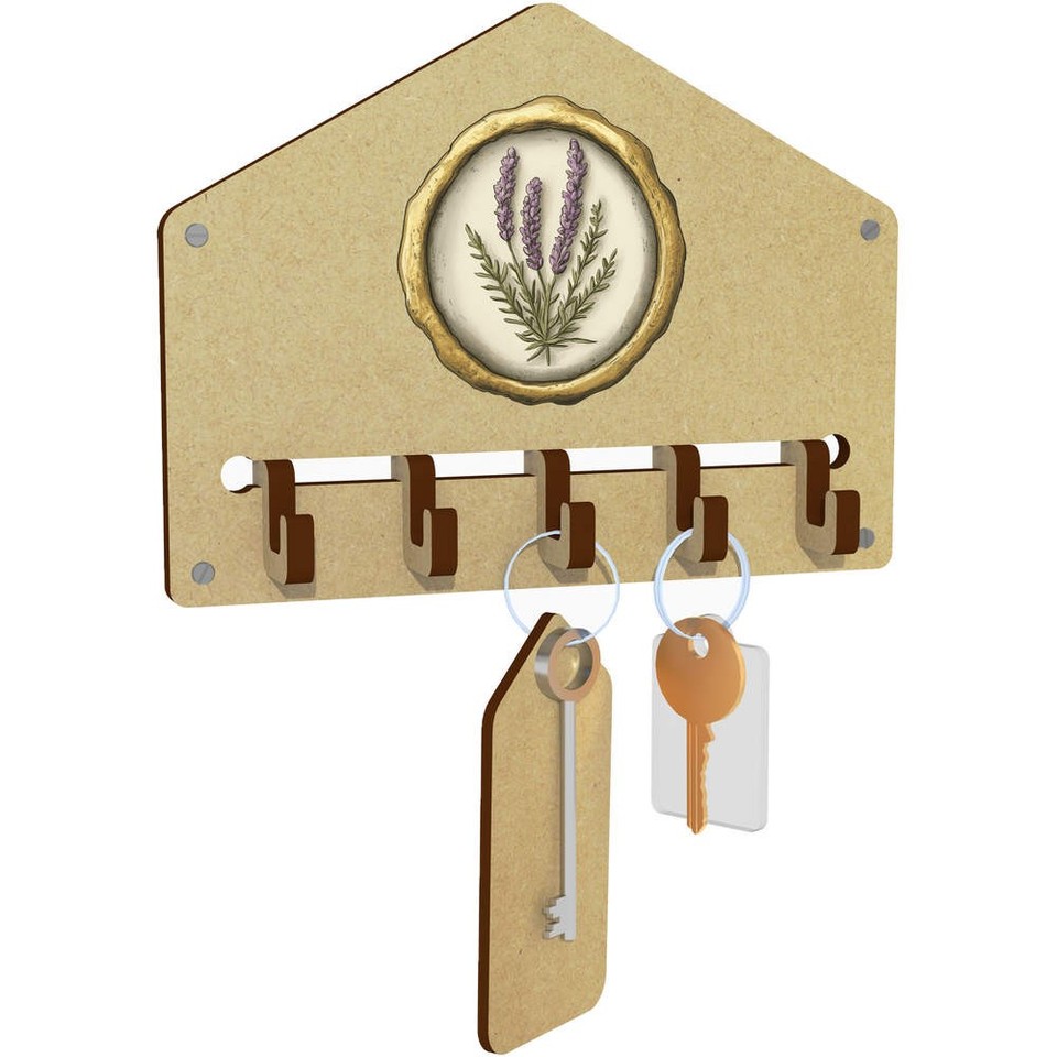 'Lavender Flowers Seal' Wall Mounted Key Hooks / Holder (WH00096907 ...