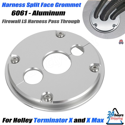 Aluminum Firewall LS Harness Split Face Grommet 3 Hole For Holley ...