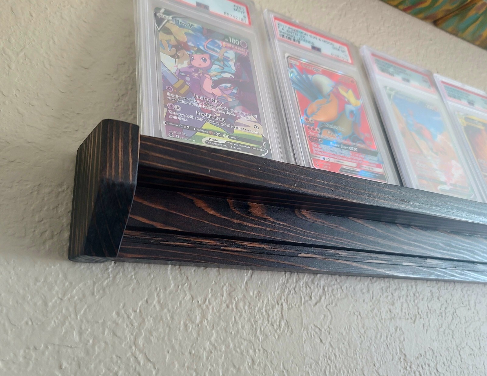 Premium Redwood Trading Card Display Shelf - PSA slabs, Top Loader ...