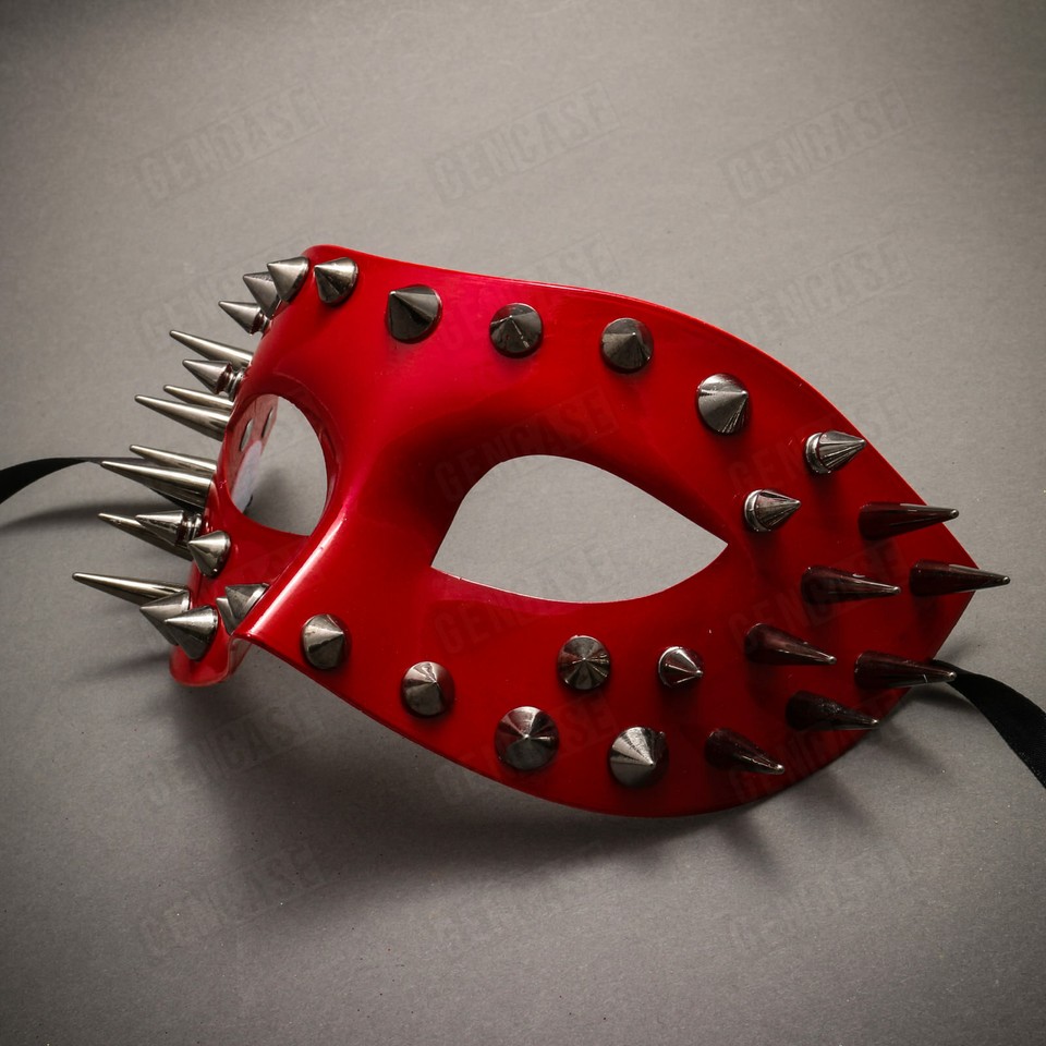 RED Masquerade Ball Costume Spike Mask Halloween Cosplay Costume Dance ...