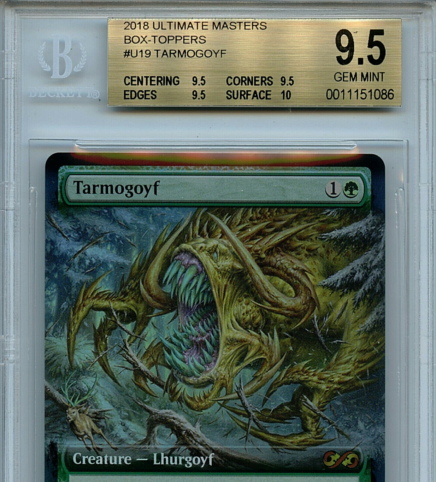MTG Tarmogoyf BGS 9.5 Magic Card Box Toppers Ultimate Masters Amricons ...