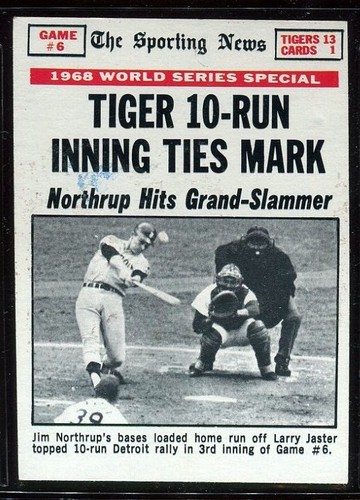 Baseball Card 1969 Topps Detroit Tigers World Series Jim Northrup HR ...