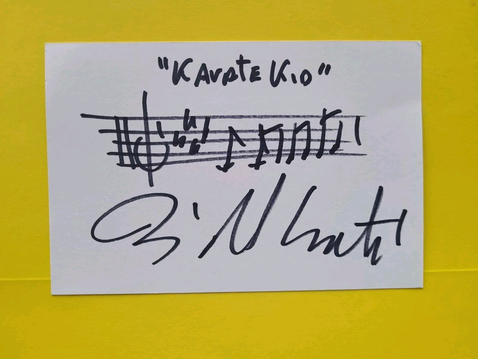 Bill Conti signed, autographed, musical quote from " The Karate Kid ...