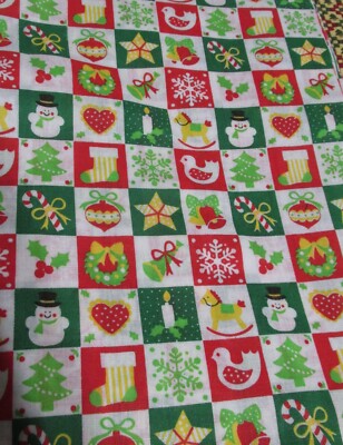 VTG Christmas Cotton Lightweight Baby Fabric Cheater Print 22"x34" | eBay